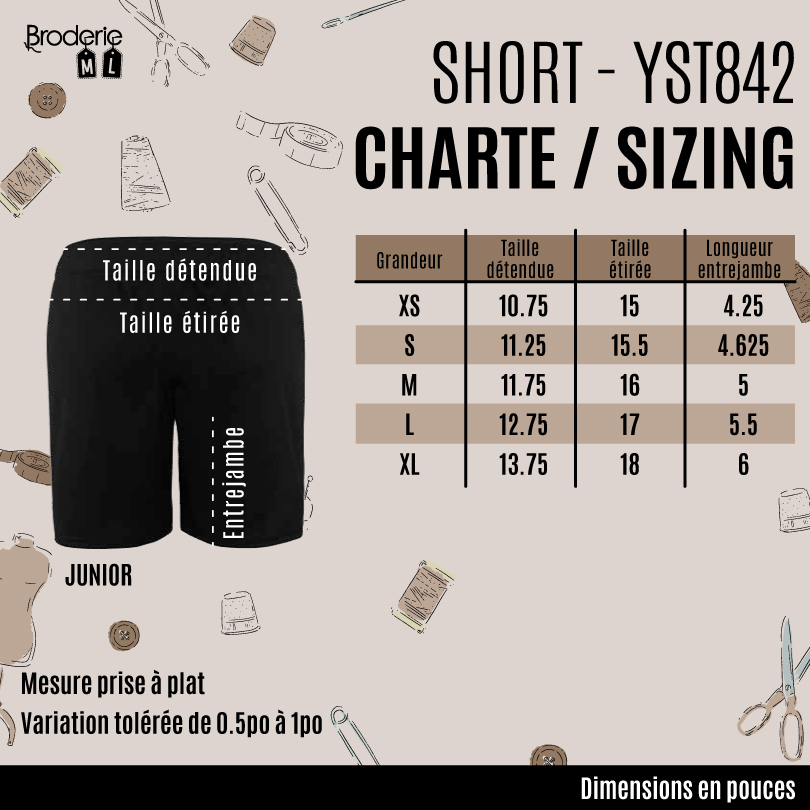 #05 Short junior EPLB | Broderie ML